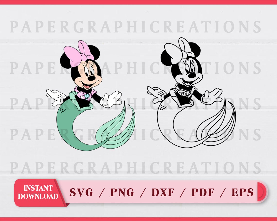 Mouse Mermaid SVG Clipart Digital File - Etsy
