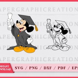 Mouse Graduation SVG, Clipart, Digital File - Etsy