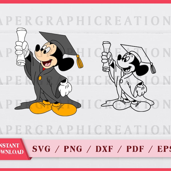 Mickey Graduation - Etsy