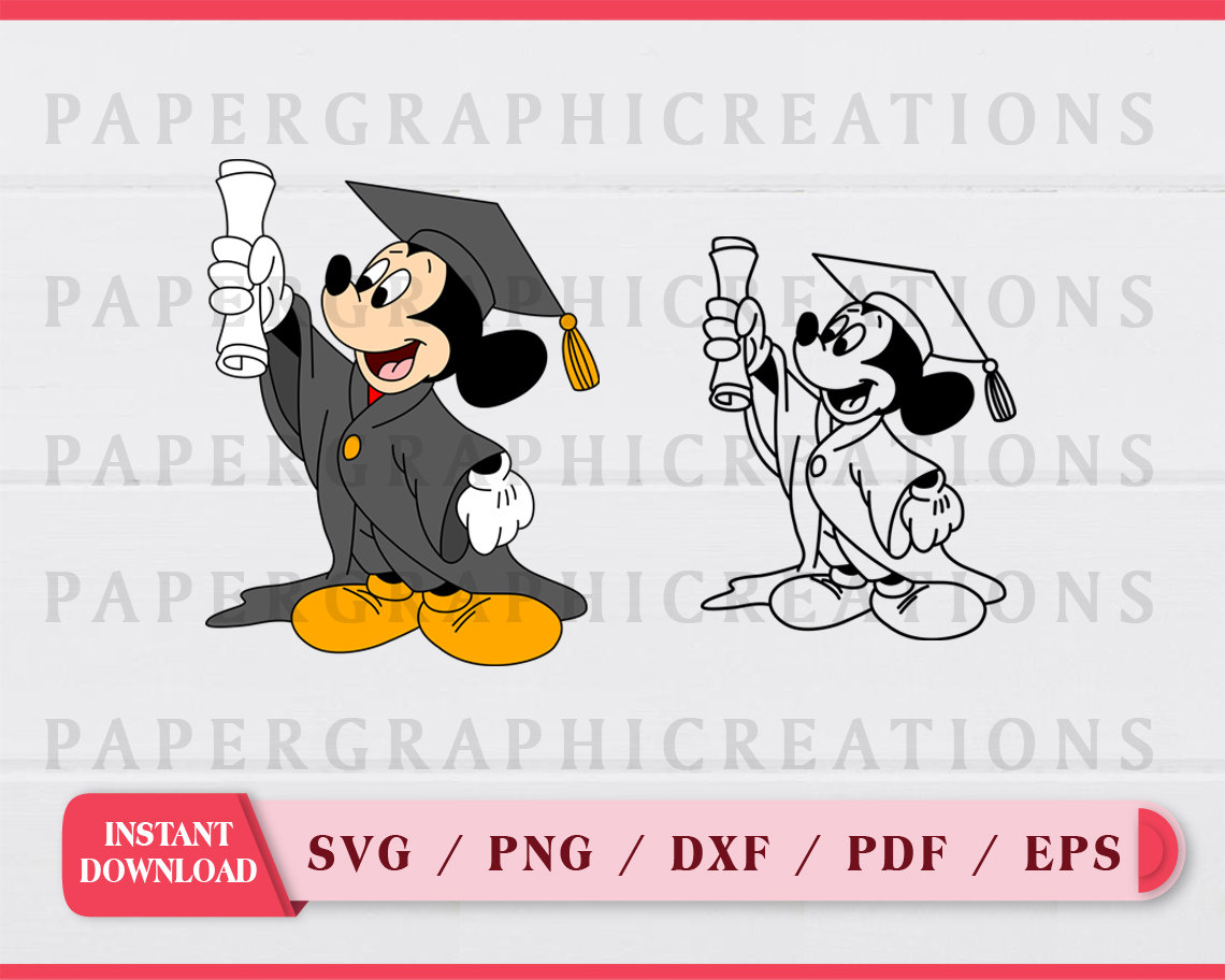 Mouse Graduation SVG, Clipart, Digital File - Etsy