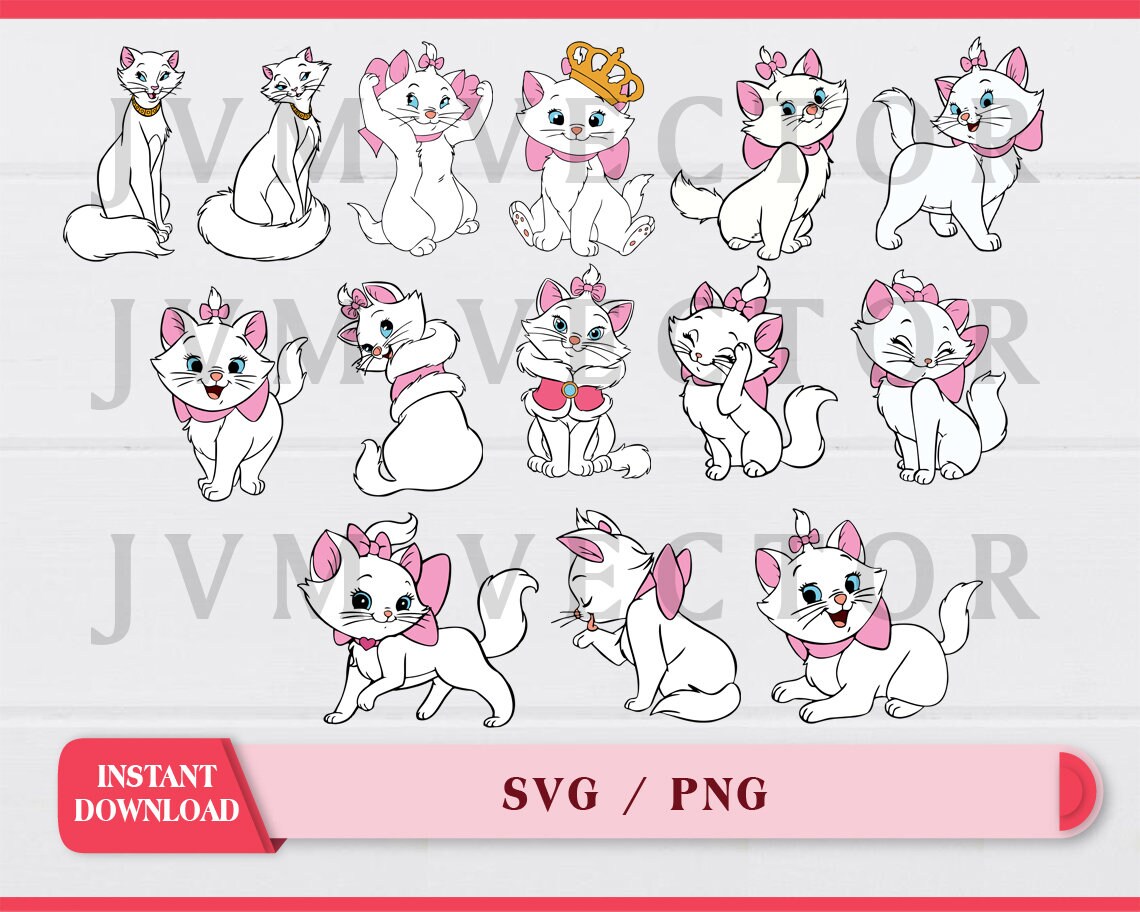 Cat Vector SVG Bundle Clipart Layered Digital File - Etsy