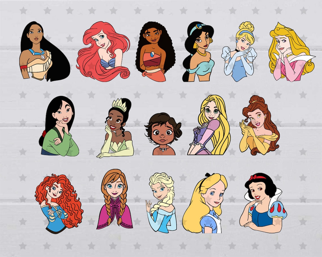 Princess Vector SVG Bundle, Clipart, Eps, Png, Dxf, Pdf, Layered ...