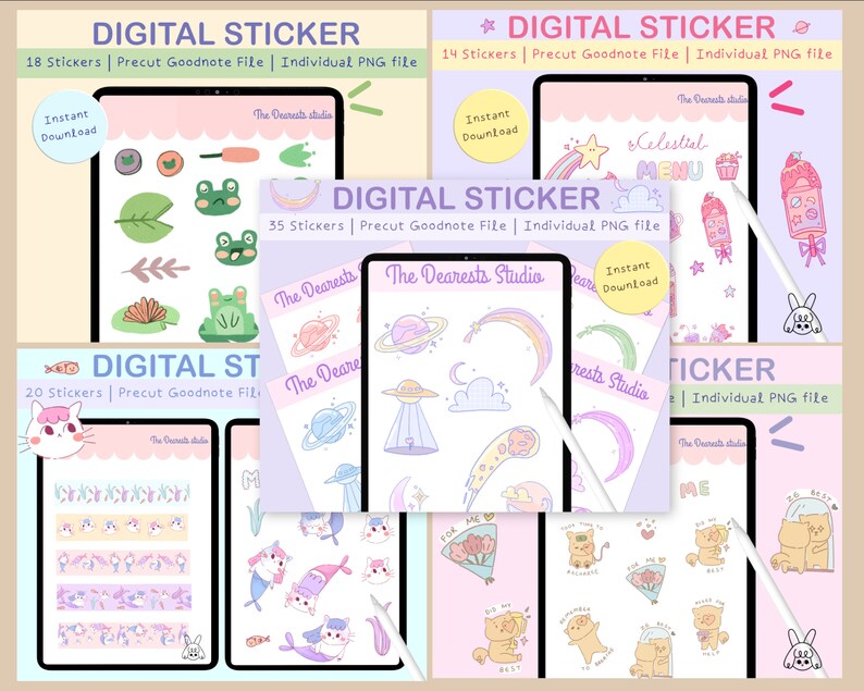 Cute Ultimate Mega Digital Sticker Bundle Which is Precropped for ...