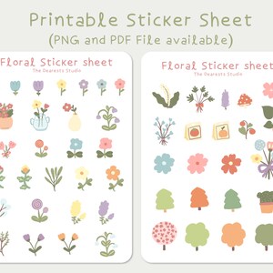 FLORAL Digital Sticker Which is Precropped for Goodnotes & Digital ...