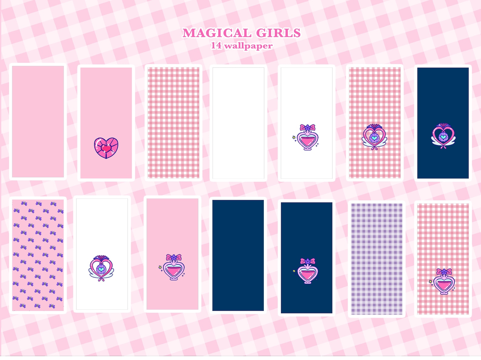 CUTE Magical Girls Hand Drawn Icon Pack With Matching - Etsy