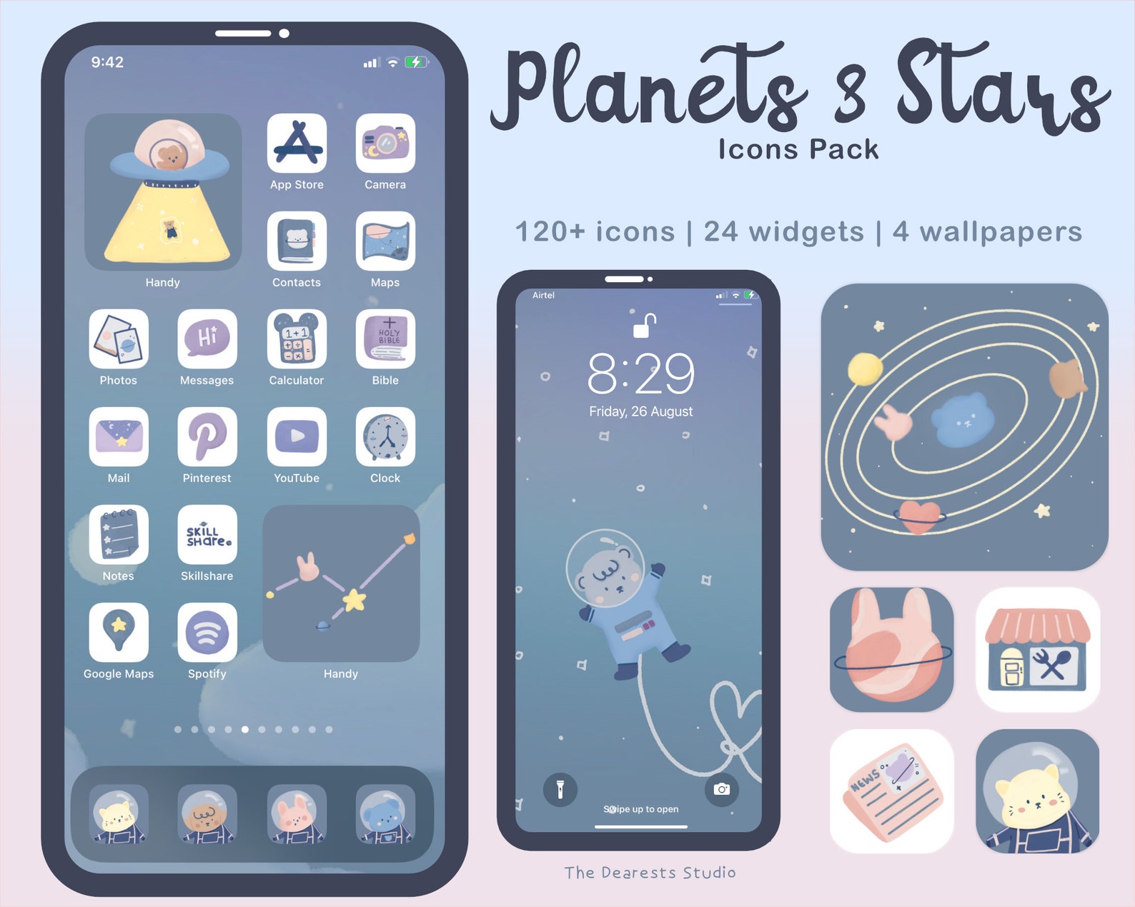 Cute Magical Galaxy Hand Drawn Icon Pack With Wallpapers - Etsy