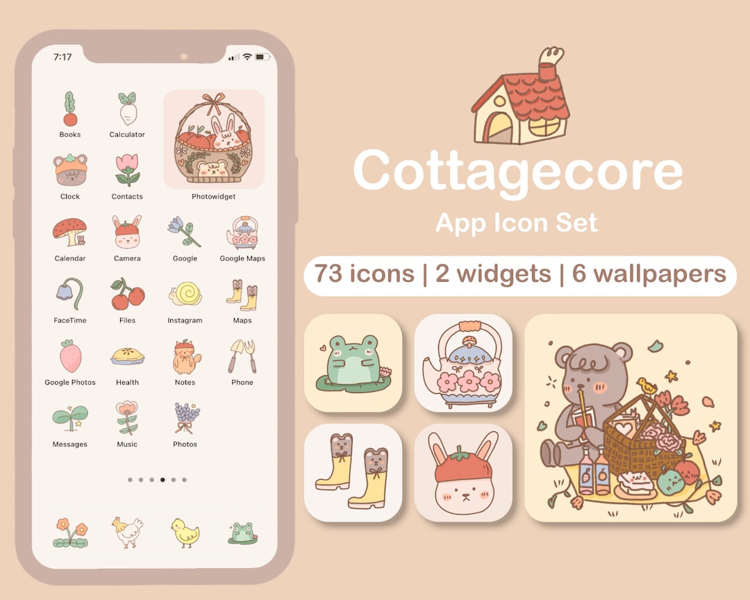 Cute Bear App Icon Set | Cozy Autumn Theme (android & Ios) - Etsy Australia