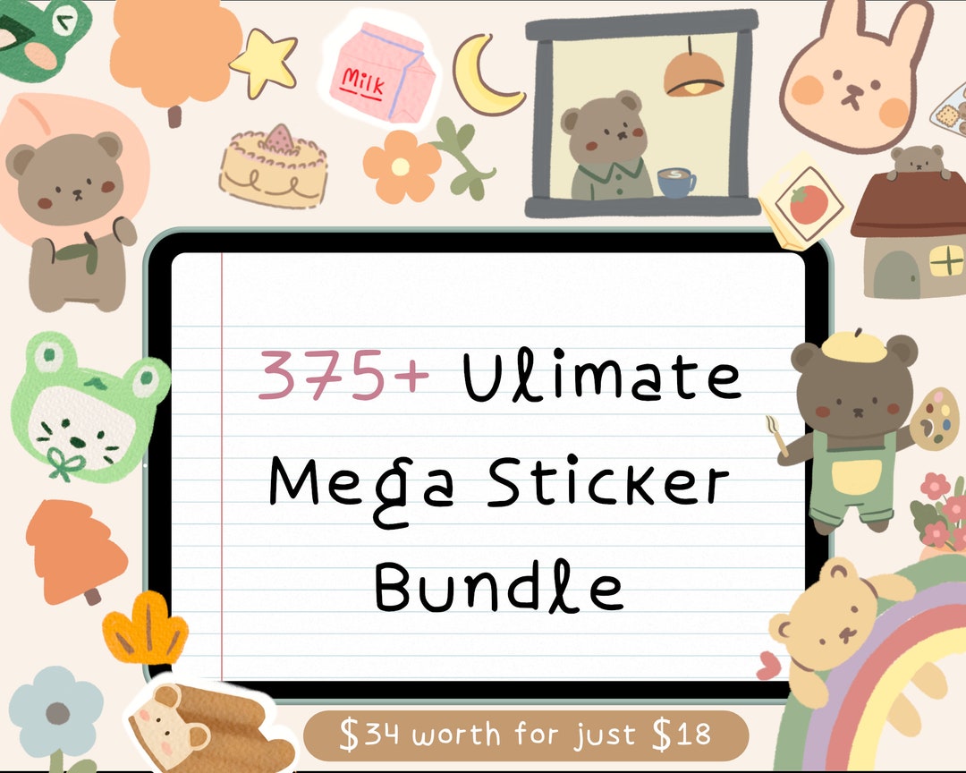 Cute Ultimate Mega Digital Sticker Bundle Which is Precropped for ...