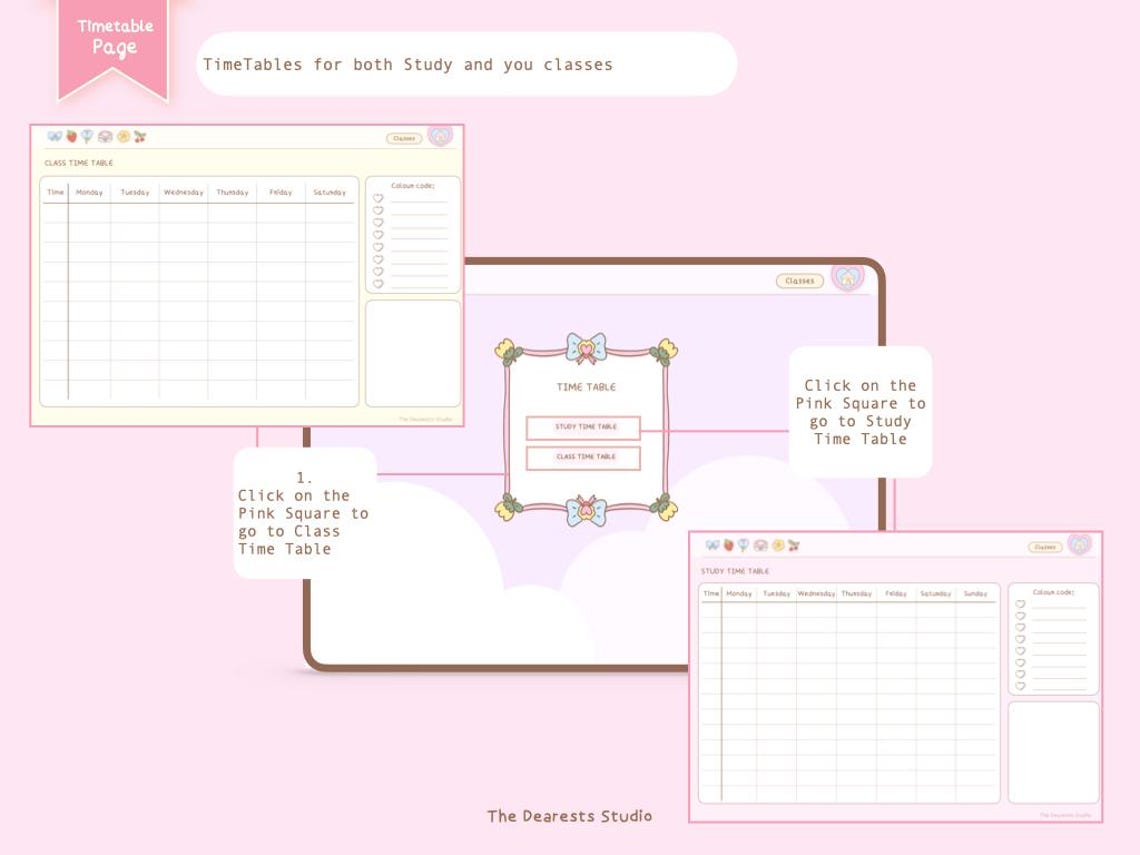 Cute Pastel Study Planner – Digital Academic Companion (PDF) - Etsy