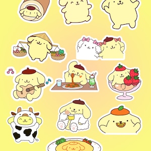 Pompompurin Sanrio Stickers, Pack of 12 - Etsy