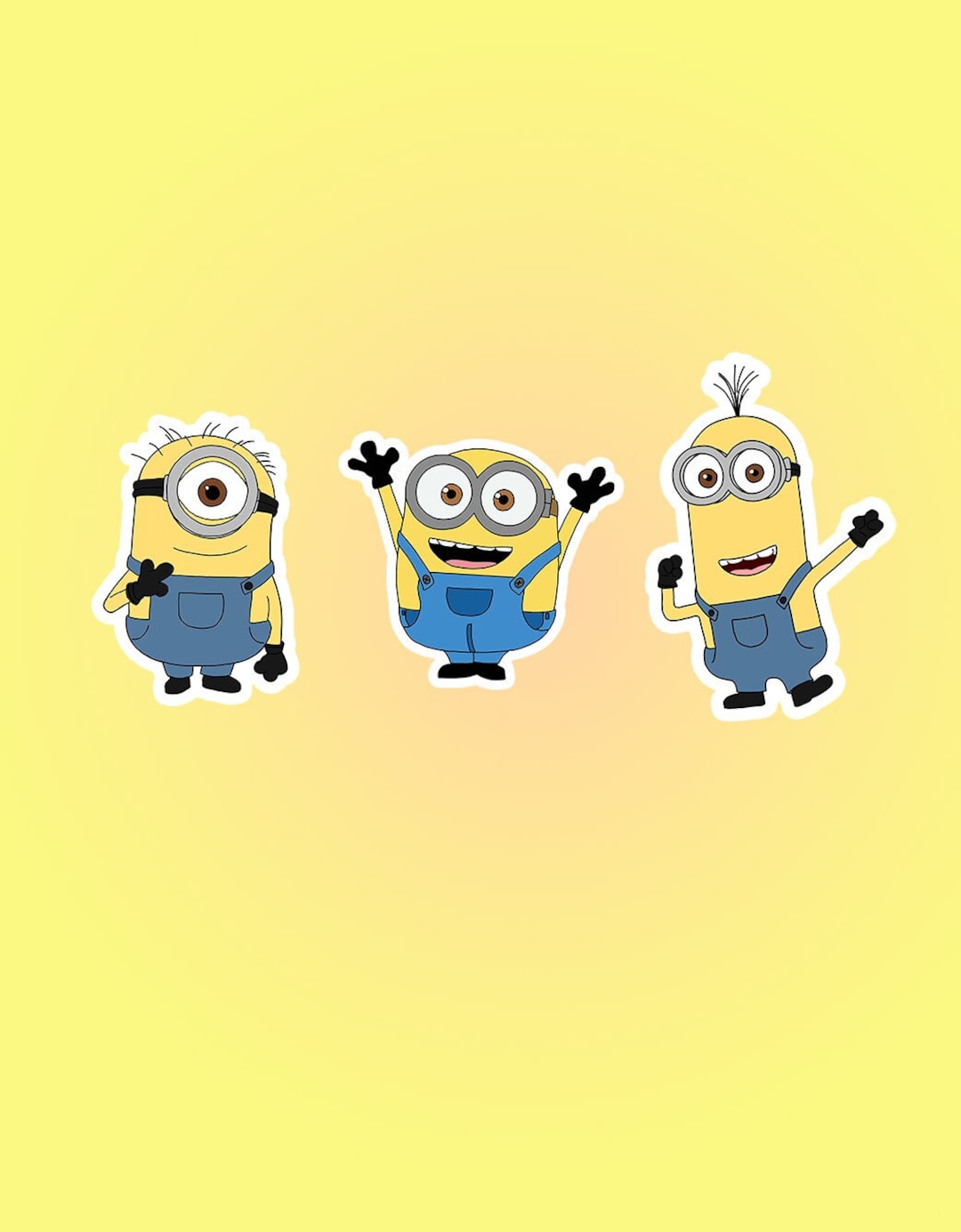 Minions Despicable Me Stickers | Bob, Stuart, Kevin | Pack of 3 - Etsy