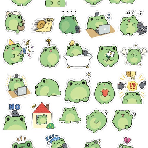 Cute Frog Stickers Random Pack of 10 - Etsy