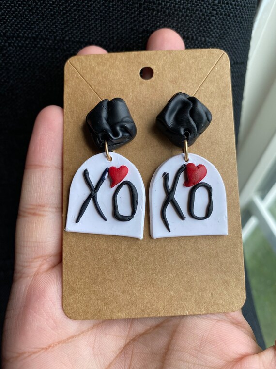 The Weeknd Stud Clay Earring Set White and Black Stud - Etsy