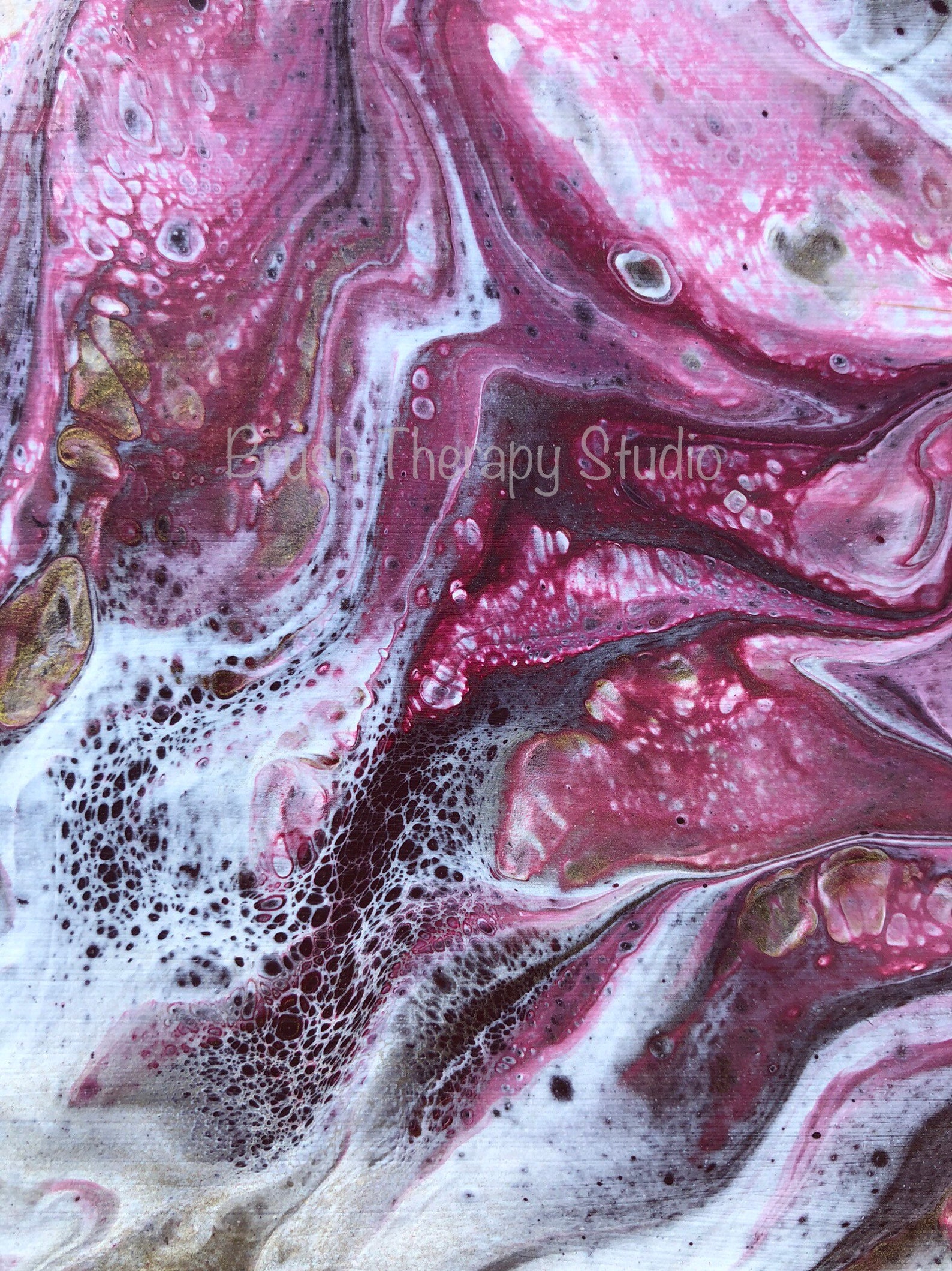 Split Wood Canvas, Half Stained Wood and Half an Acrylic Pour Painting ...