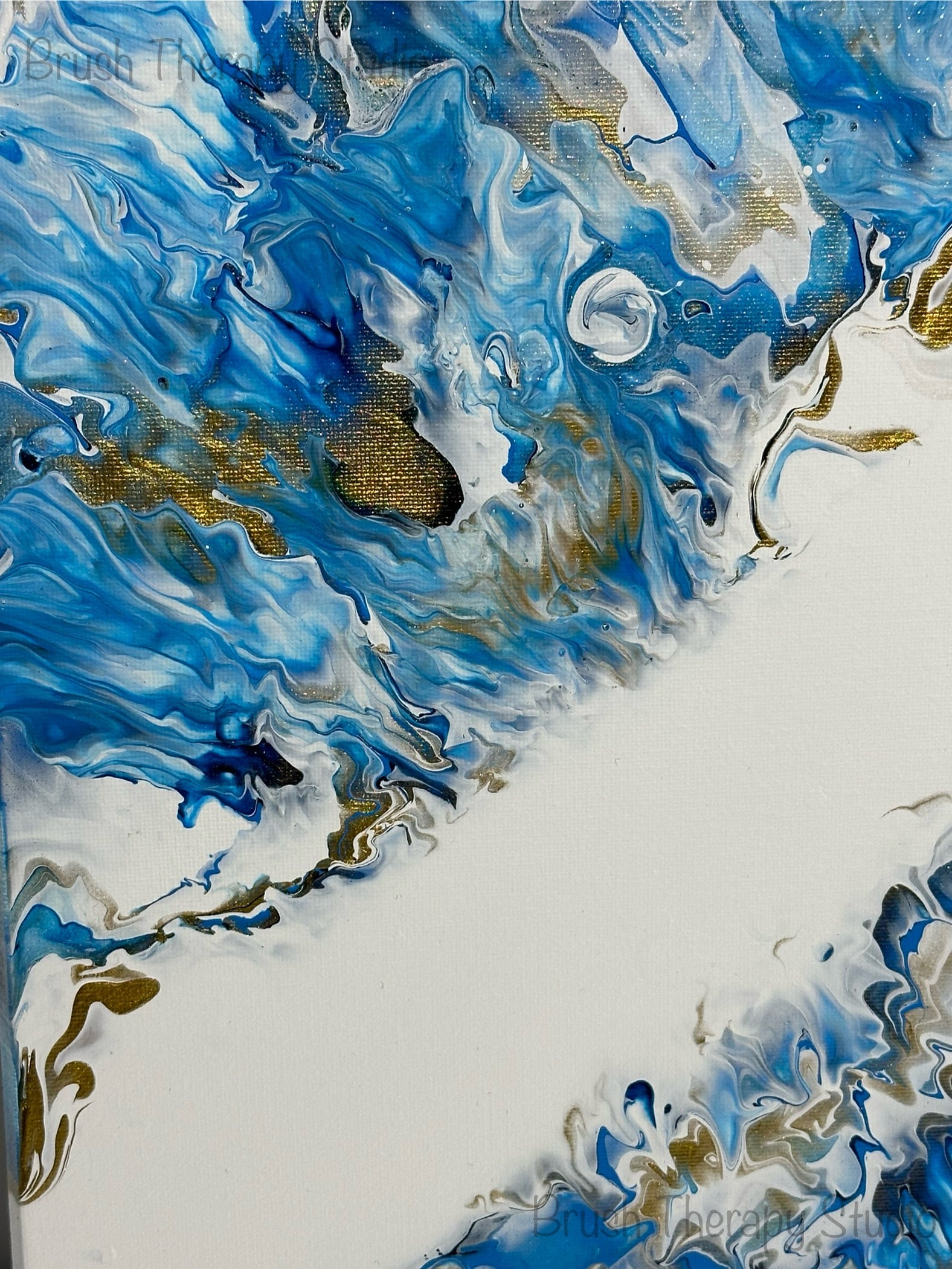 Blue Explosion Handmade Acrylic Pour Painting - Etsy