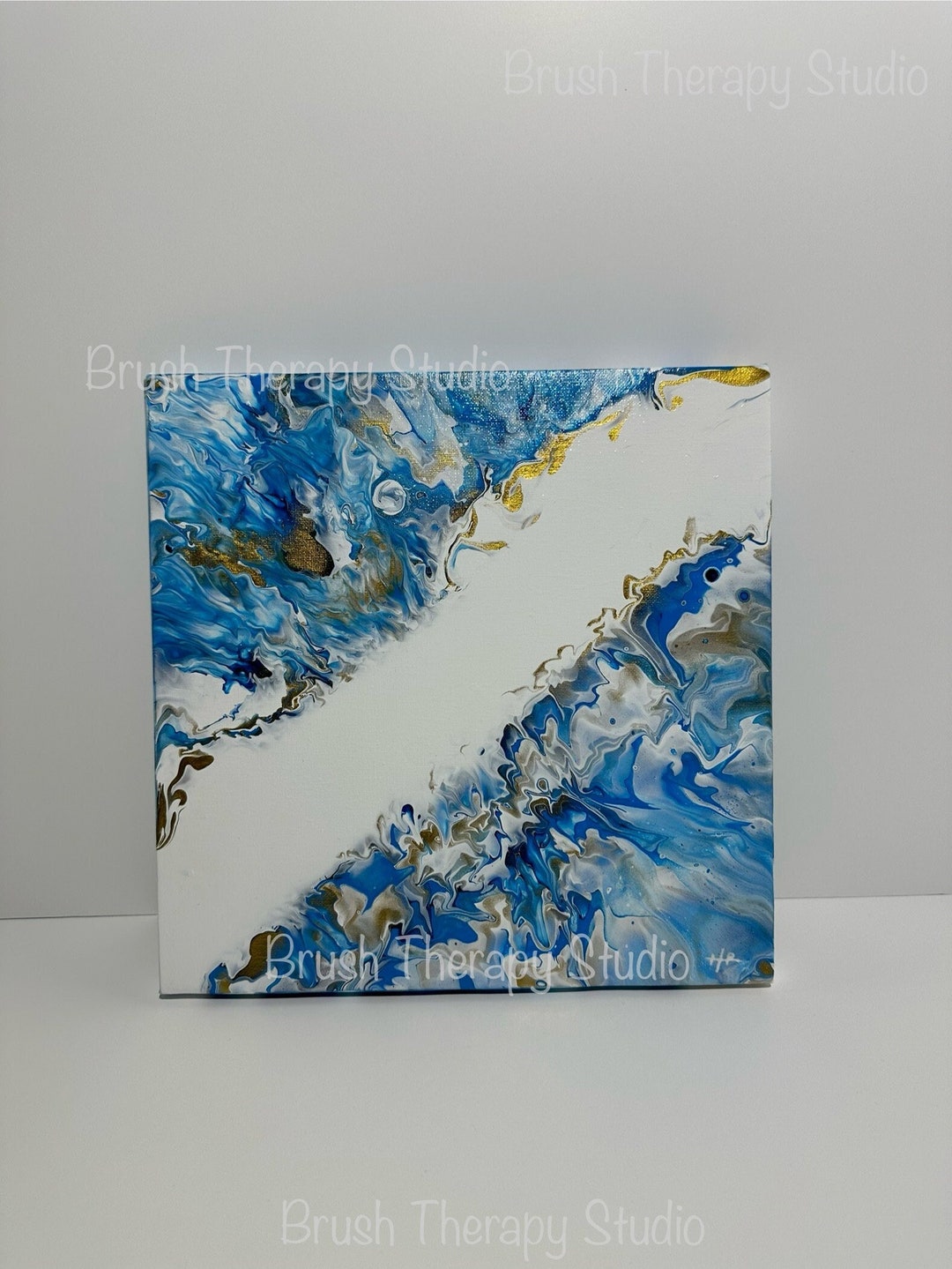 Blue Explosion Handmade Acrylic Pour Painting - Etsy