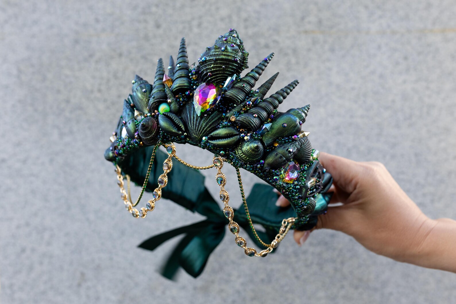 Green Mermaid Crown.gothic Siren Crown, Halloween Headpiece Adult ...