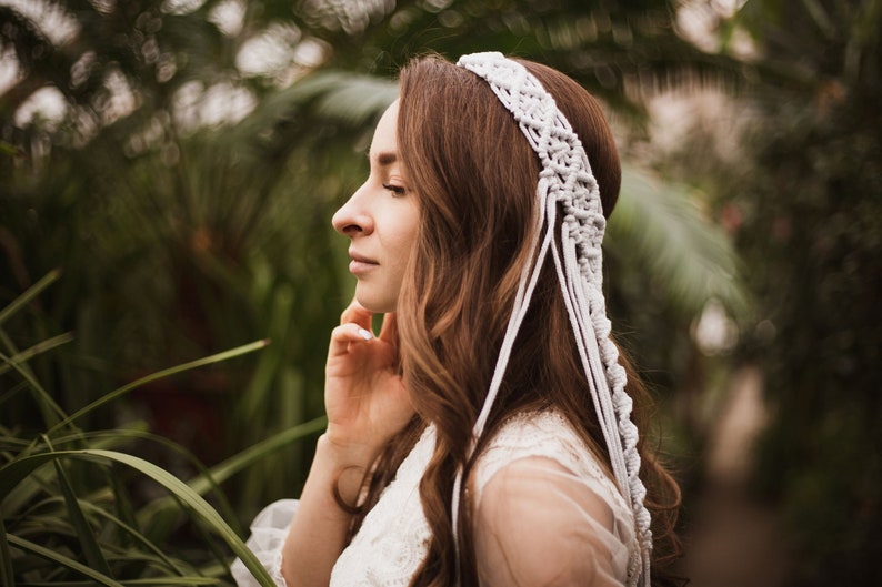 Boho Headpiece Boho Veil Macrame Veil Boho Wedding Veil for - Etsy
