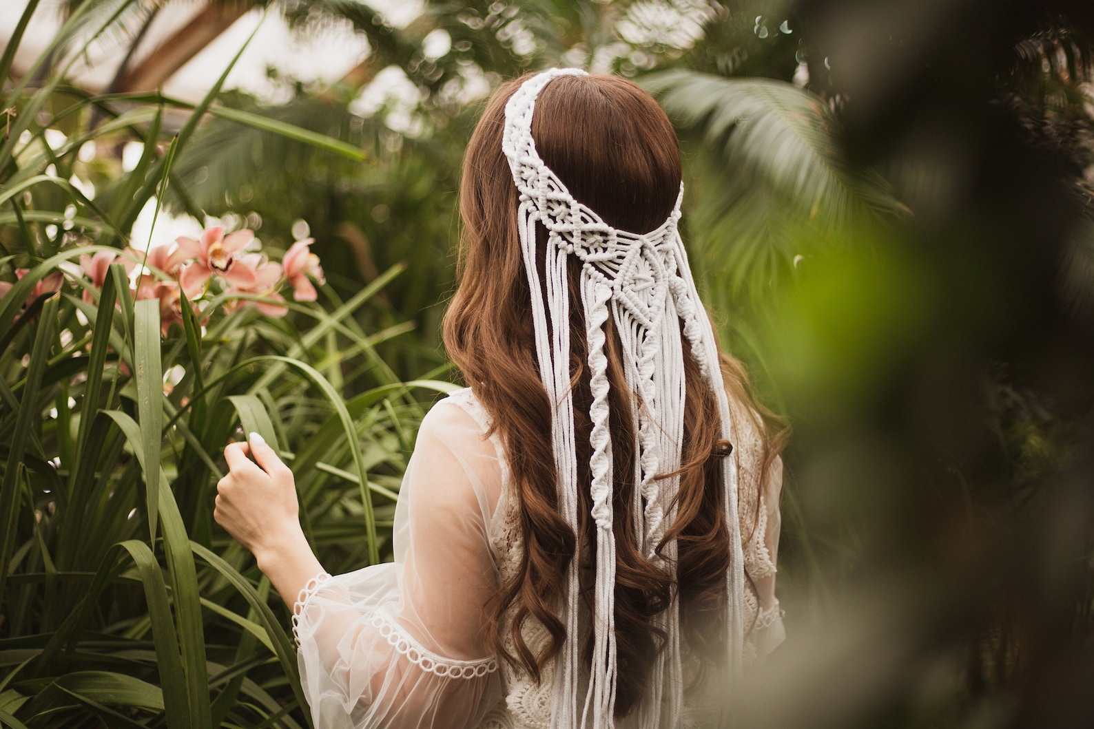 Boho Headpiece, Boho Veil, Macrame Veil, Boho Wedding Veil for Festival ...