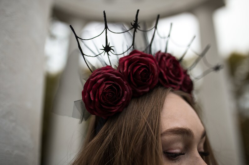 Halloween Headband Spider Web Halo Crown. Day of the Dead Headpiece ...