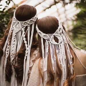 Boho Headpiece, Boho Veil, Macrame Veil, Boho Wedding Veil for Festival ...
