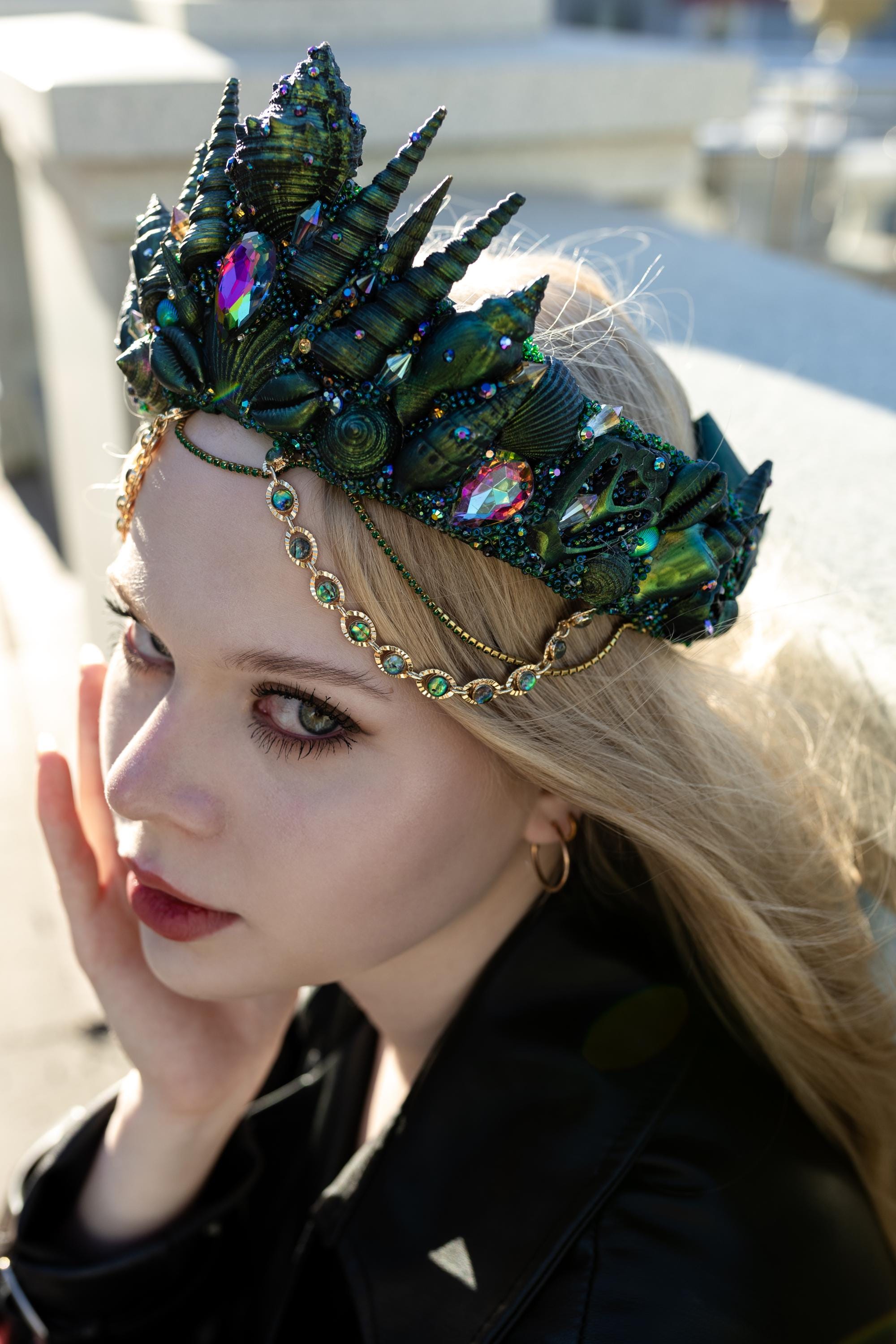 Green Mermaid Crown.gothic Siren Crown, Halloween Headpiece Adult ...