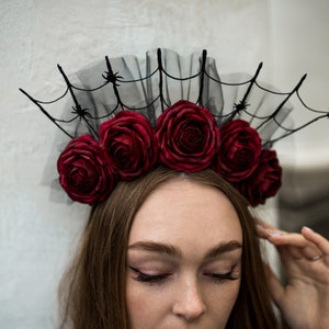 Halloween Headband Spider Web Halo Crown. Day of the Dead Headpiece ...