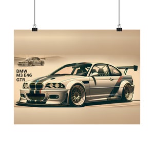BMW M3 E46 GTR ~ Premium Matte Horizontal Posters - Etsy