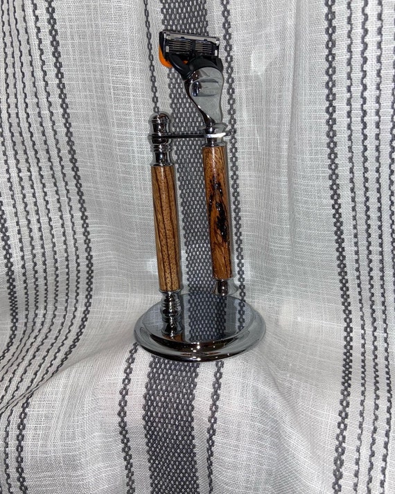 Deluxe Razor With Stand Hand-turned Handle - Etsy