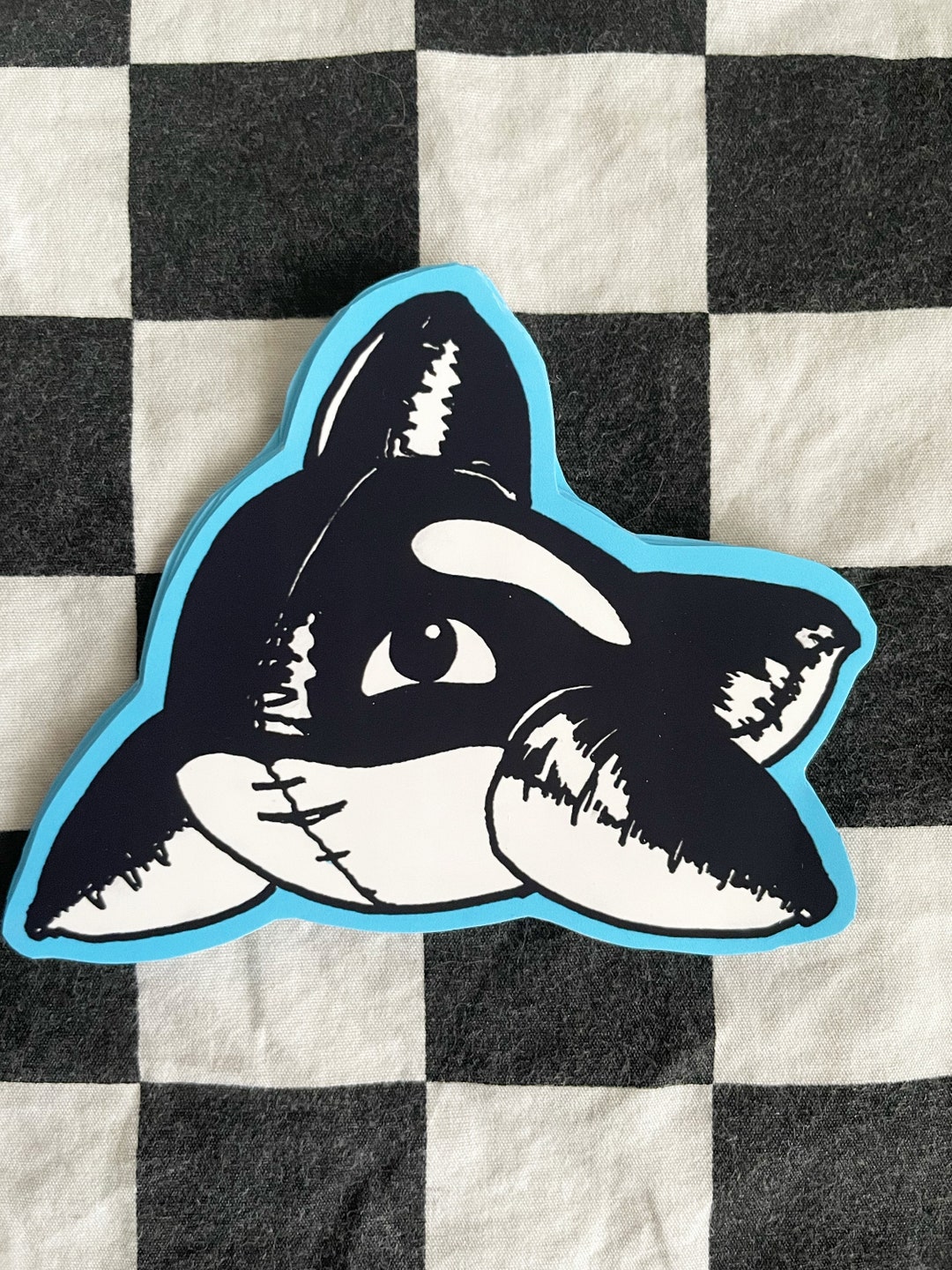 Sticker Orca Killer Whale Pool Float Light Blue Painting Illustration ...