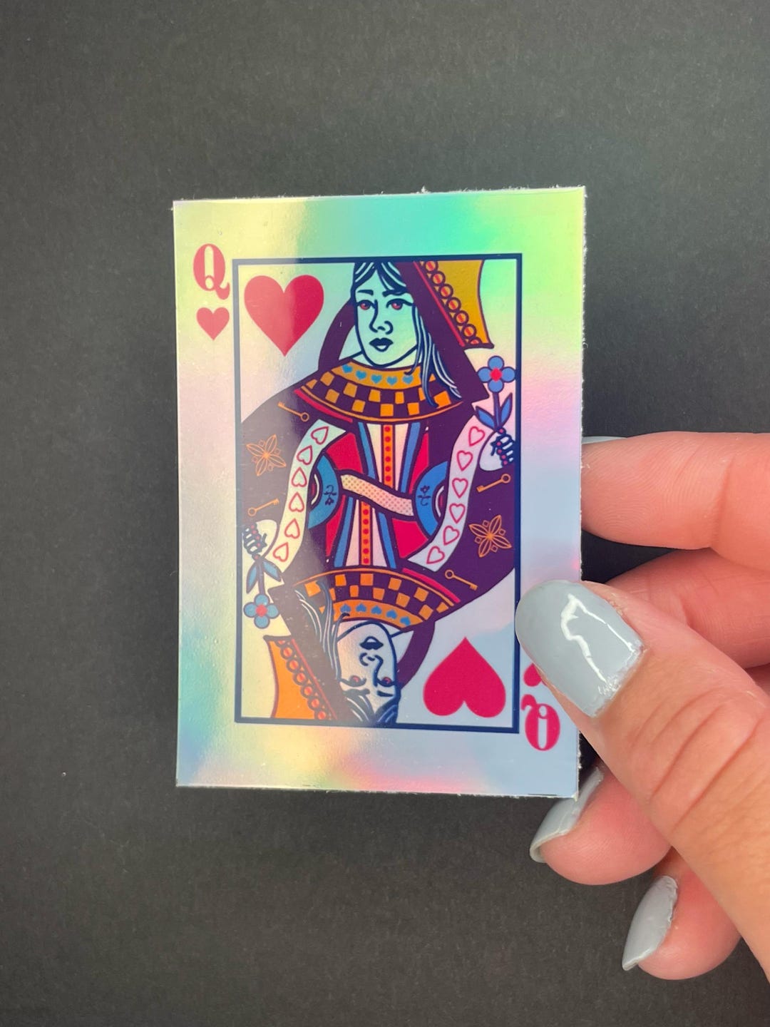 Queen of Hearts Sticker Laptop Phone Decal Playing Card Sticker Matte ...