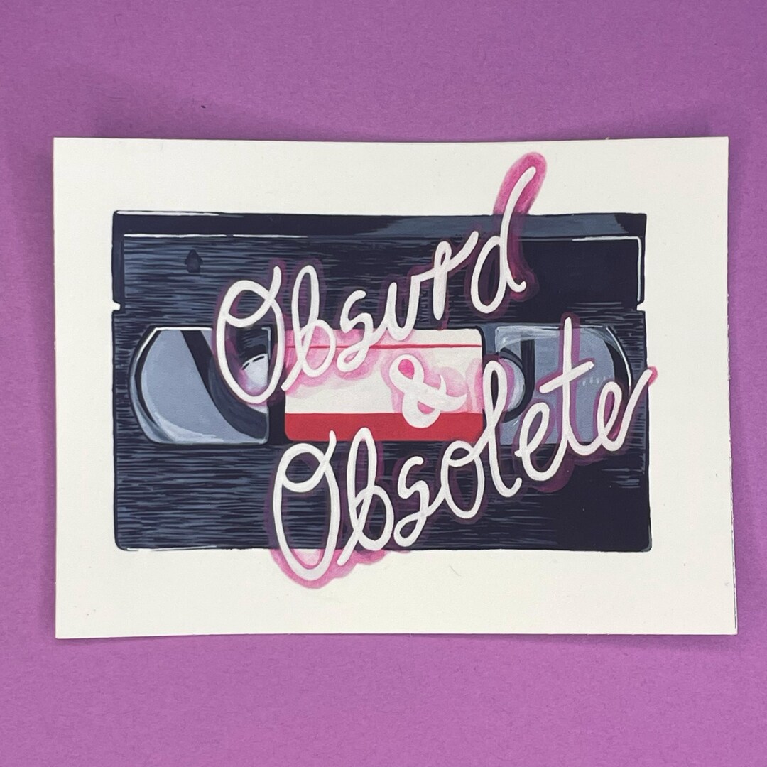 VHS Tape Sticker Obsurd and Obsolete Decal Waterbottle Laptop Phone ...