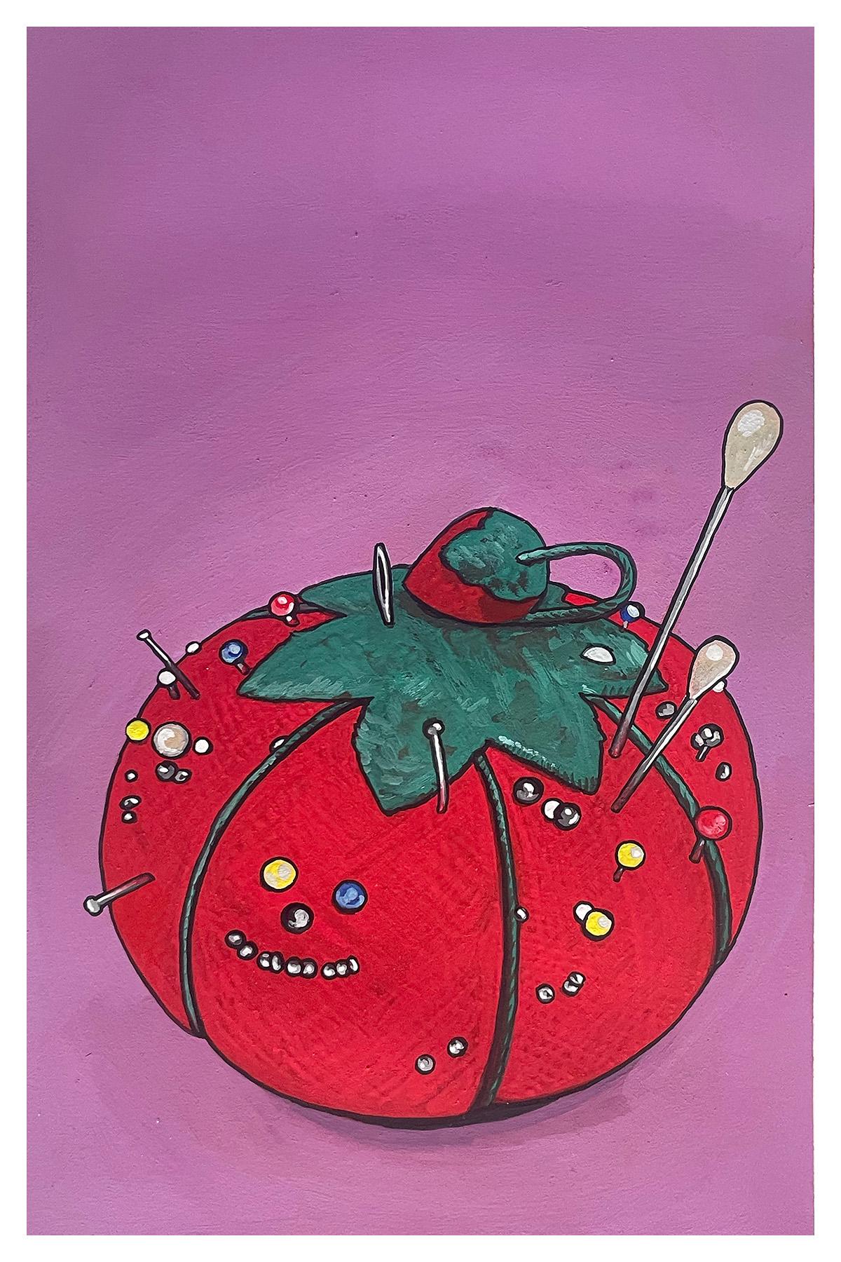 Tomato Pincushion Art Print Original Painting of a Happy Tomato ...