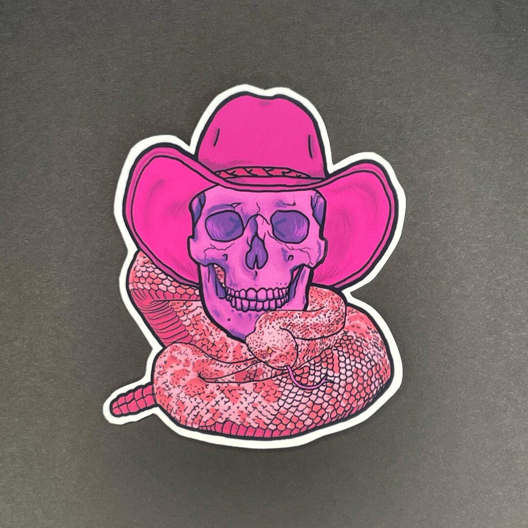 Cowboy Skull and Rattlesnake Sticker Southwest Wild West Decal ...