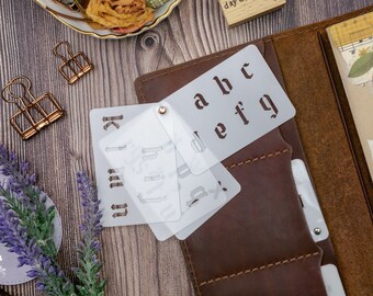 Medium Calligraphy Lowercase Alphabet and Number Stencil Booklet ABC ...