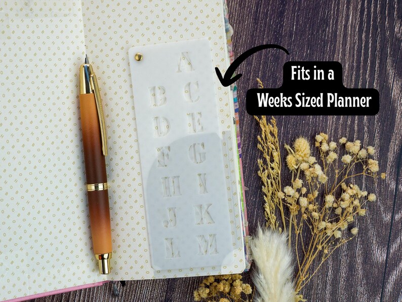Medium Army Alphabet and Number Stencil Booklet Bookmark -- Bujo Bullet ...