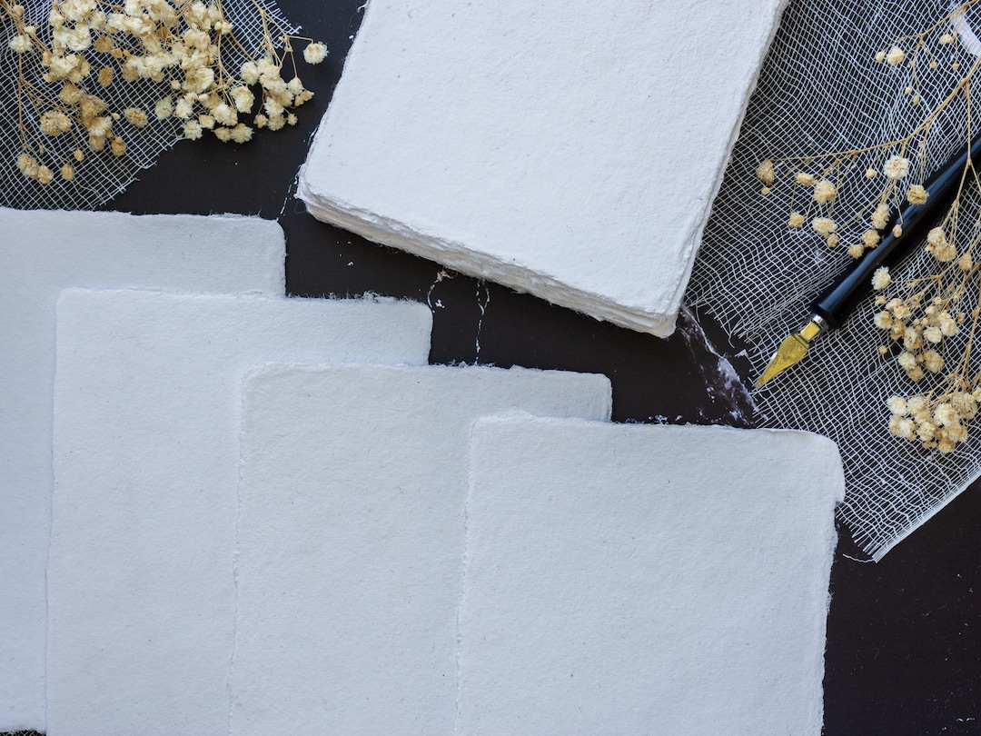 Recycled Handmade Paper | White A2 A6 A5 - Etsy