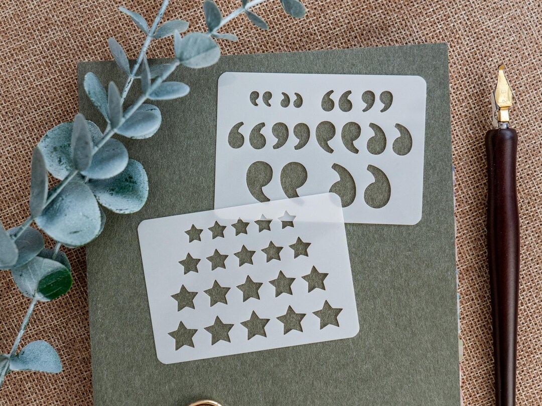 Mini Reading Journal Stencil - Credit Card Size| 5 Star Rating or Quote ...