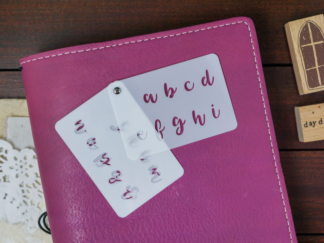 Small Calligraphy Lowercase Alphabet and Number Stencil Booklet -- Bujo ...