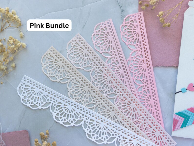Paper Lace Crochet Trim Die Cuts: Scrapbook Embellishments, 5 Pieces - Etsy