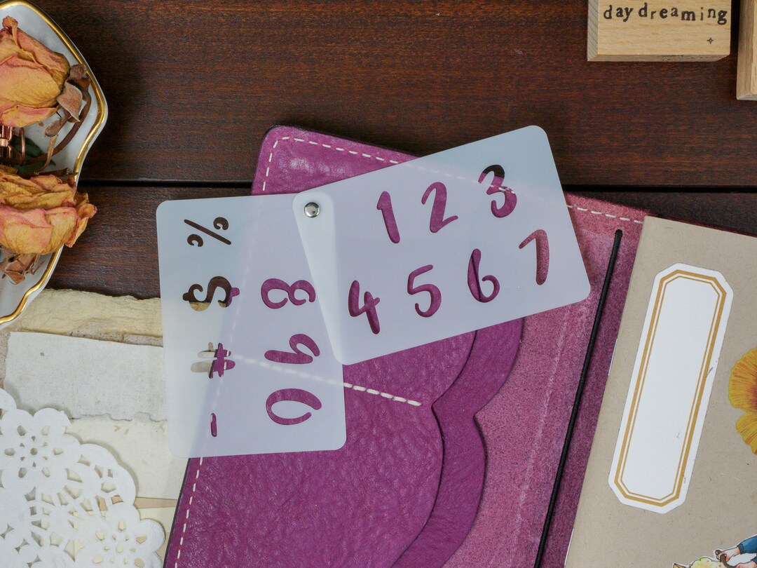 Large Calligraphy Number Stencil Booklet 123 Bullet - Etsy