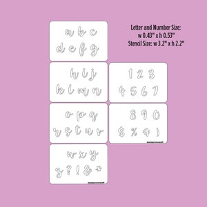 Medium Calligraphy Lowercase Alphabet and Number Stencil Booklet -- ABC ...