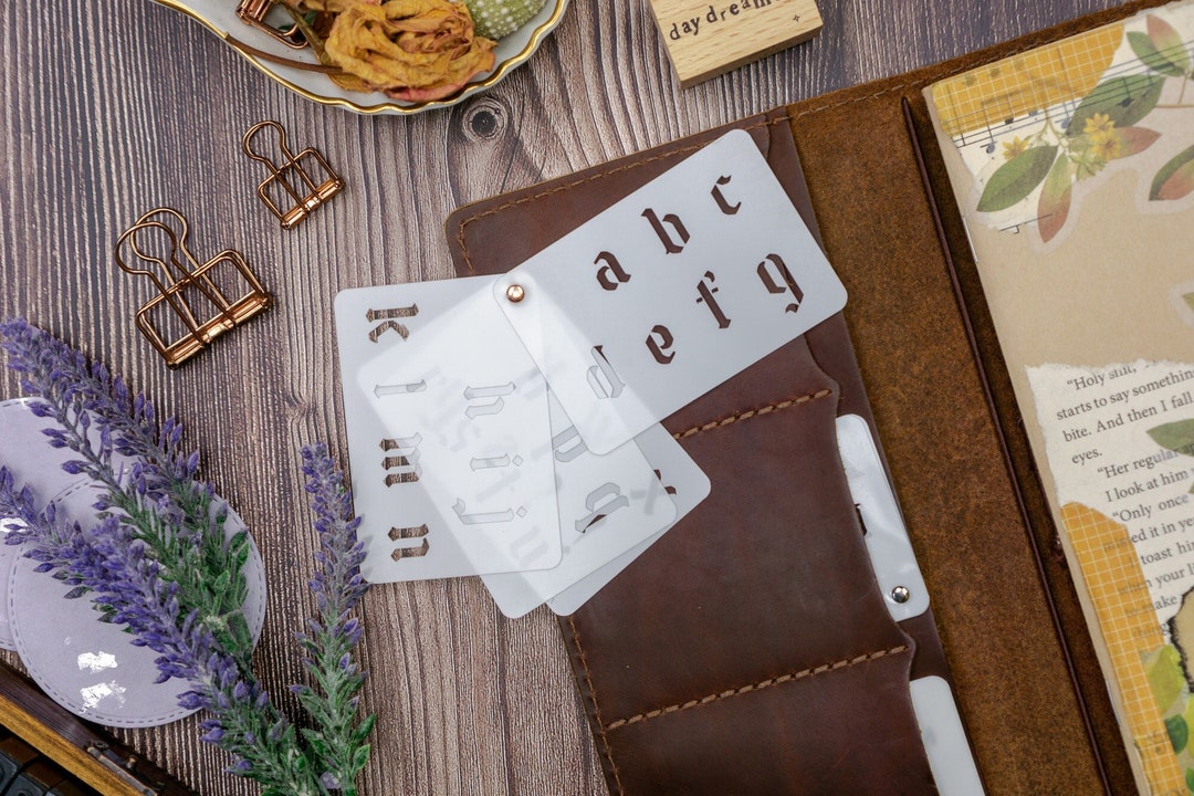 Small Gothic Lowercase Alphabet Stencil Booklet ABC Bujo Bullet ...