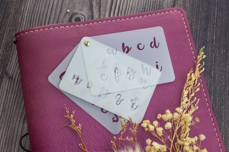 Small Calligraphy Lowercase Alphabet and Number Stencil Booklet -- Bujo ...