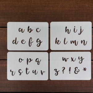 Medium Calligraphy Lowercase Alphabet and Number Stencil - Etsy