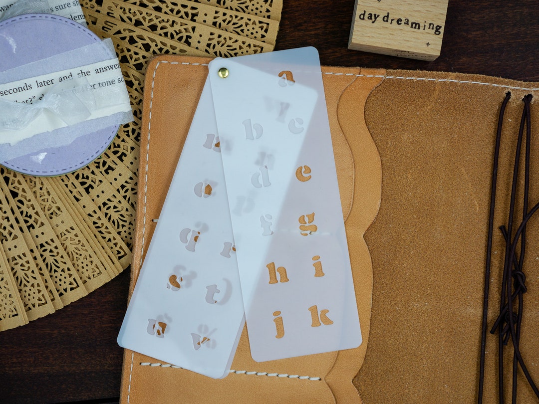 Small Cooper Lowercase Alphabet and Numbers Stencil Bookmark Bullet ...