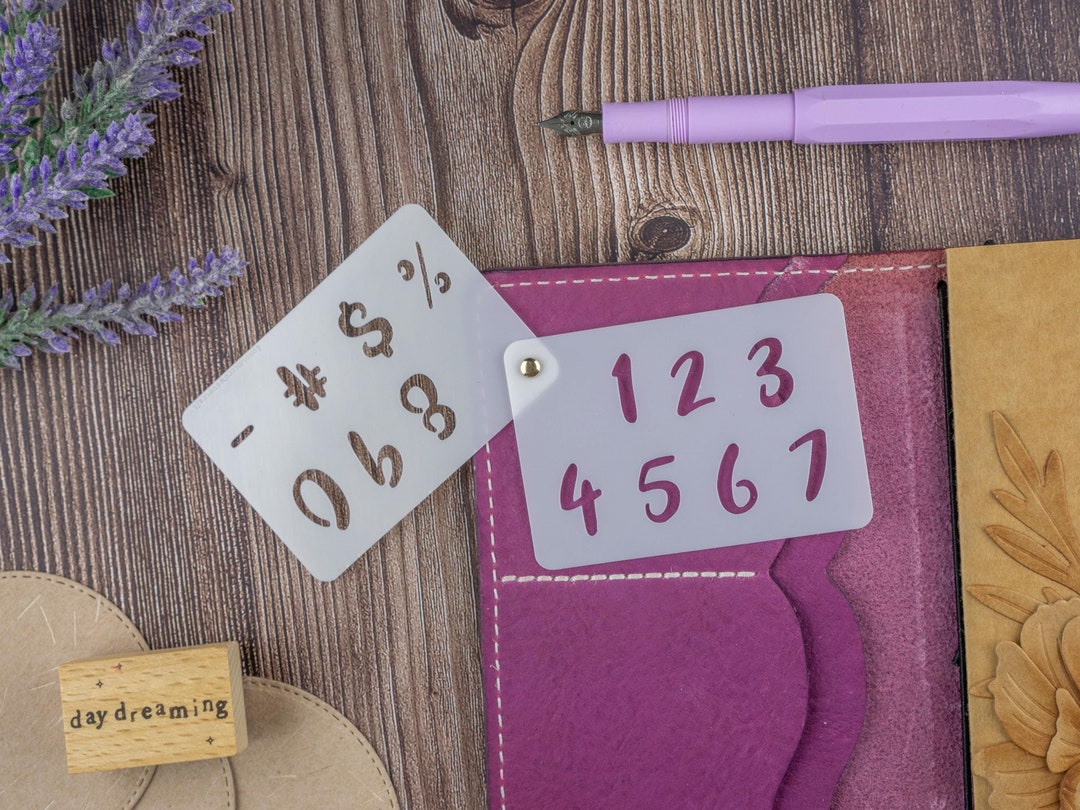 Large Calligraphy Number Stencil Booklet | 123 Bullet Journaling ...