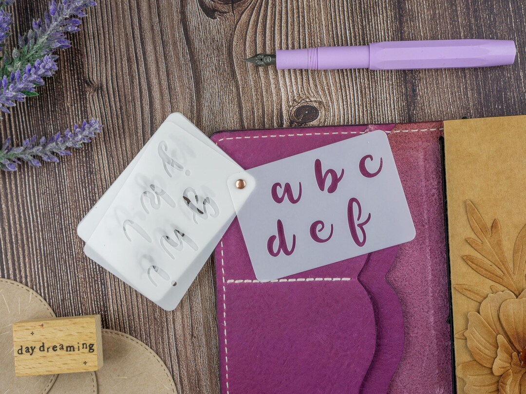 Large Calligraphy Lowercase Alphabet Stencil Booklet for Planner ...