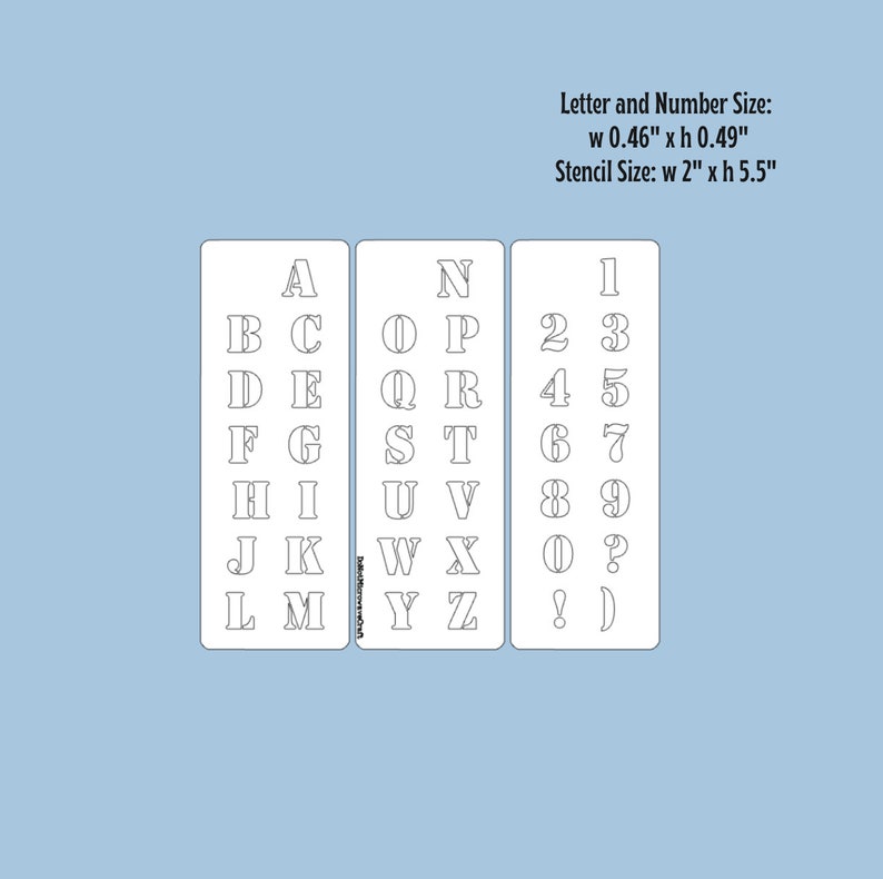 Small Army Alphabet and Number Stencil Bookmark Booklet -- Bujo Planner ...
