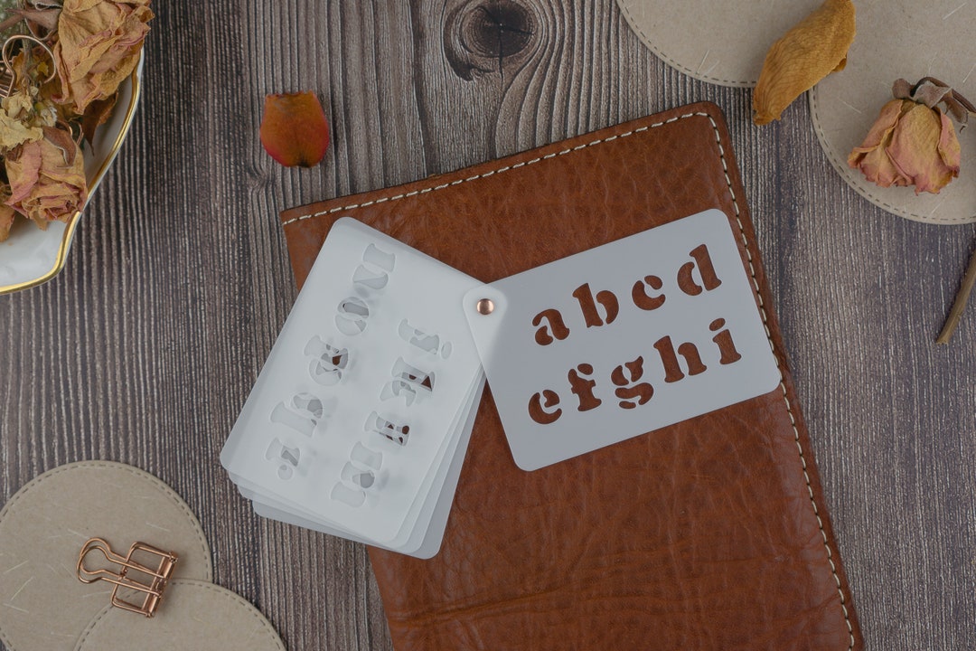 Medium Cooper Lowercase Alphabet Stencil Booklet Bujo Bullet Journaling ...